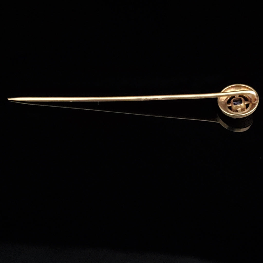 The Biddeford - Antique Kashmir Blue Sapphire 14k Gold Stick Pin ...